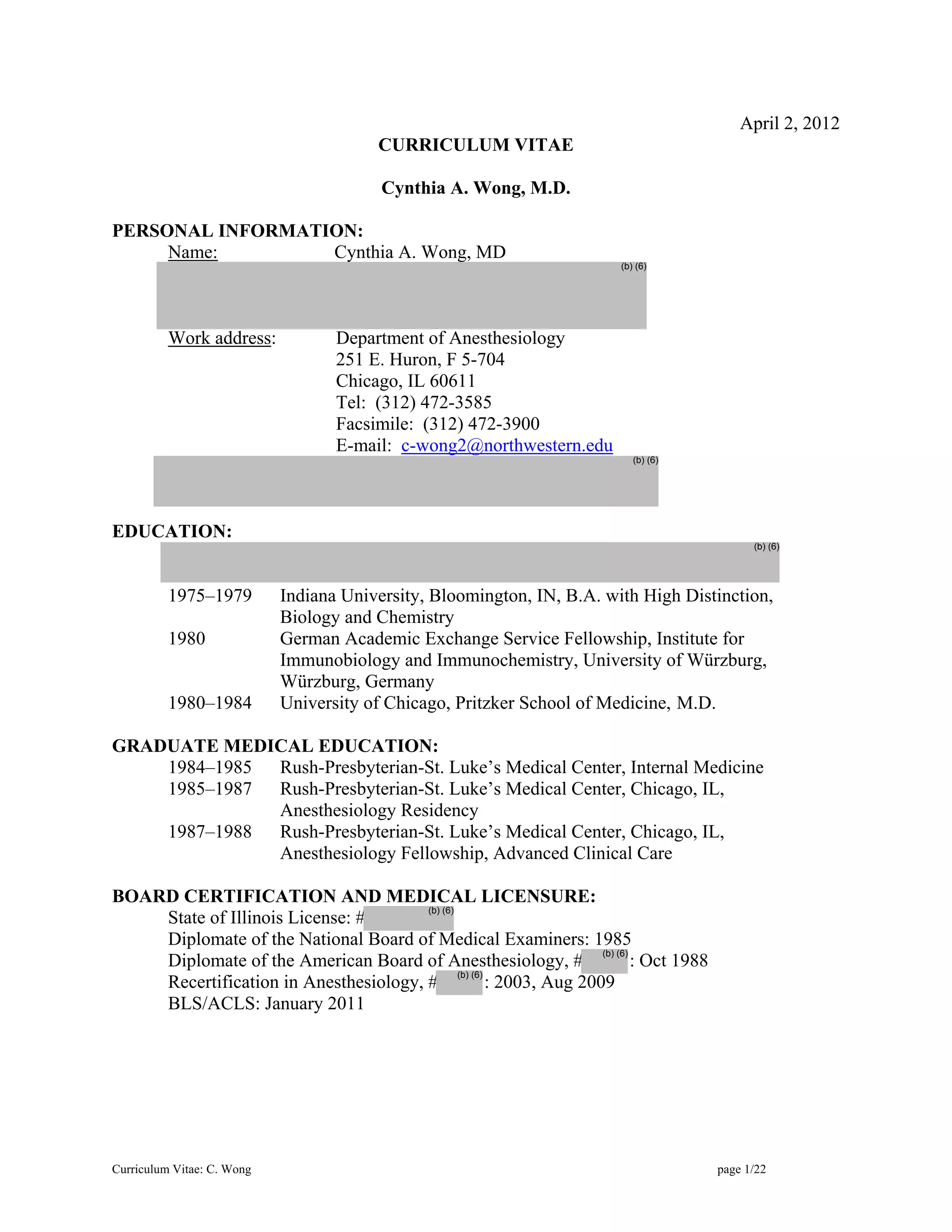Wong cynthia cv 2012 redacted | PDF