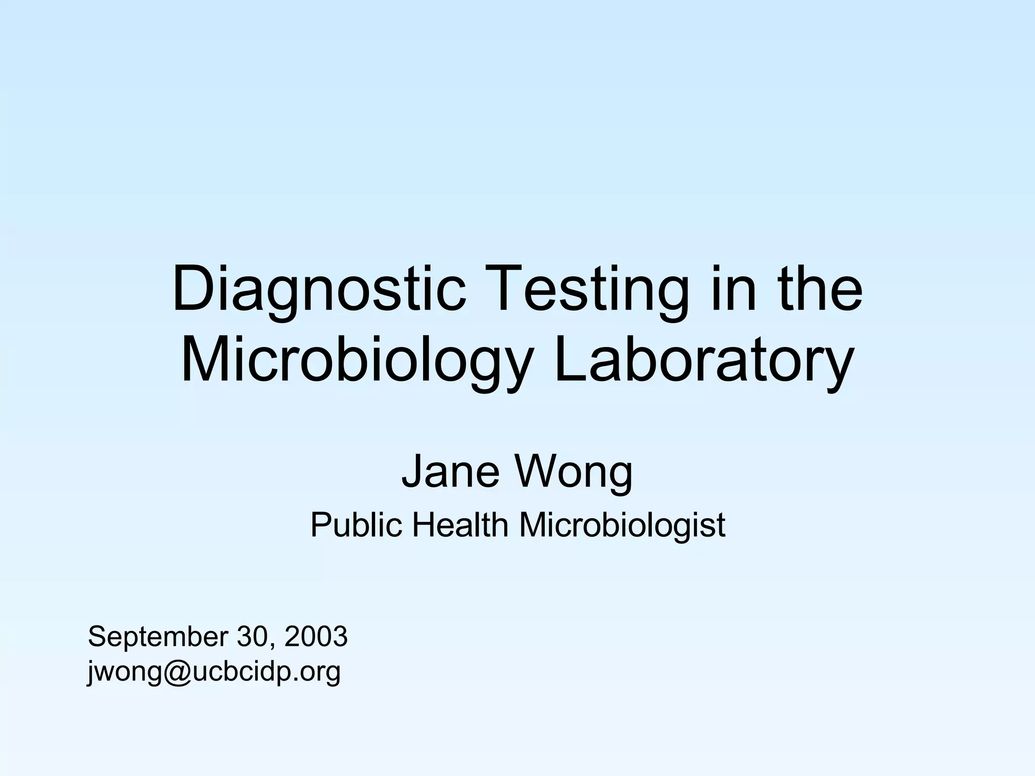 microbiological diagnosis | PPT