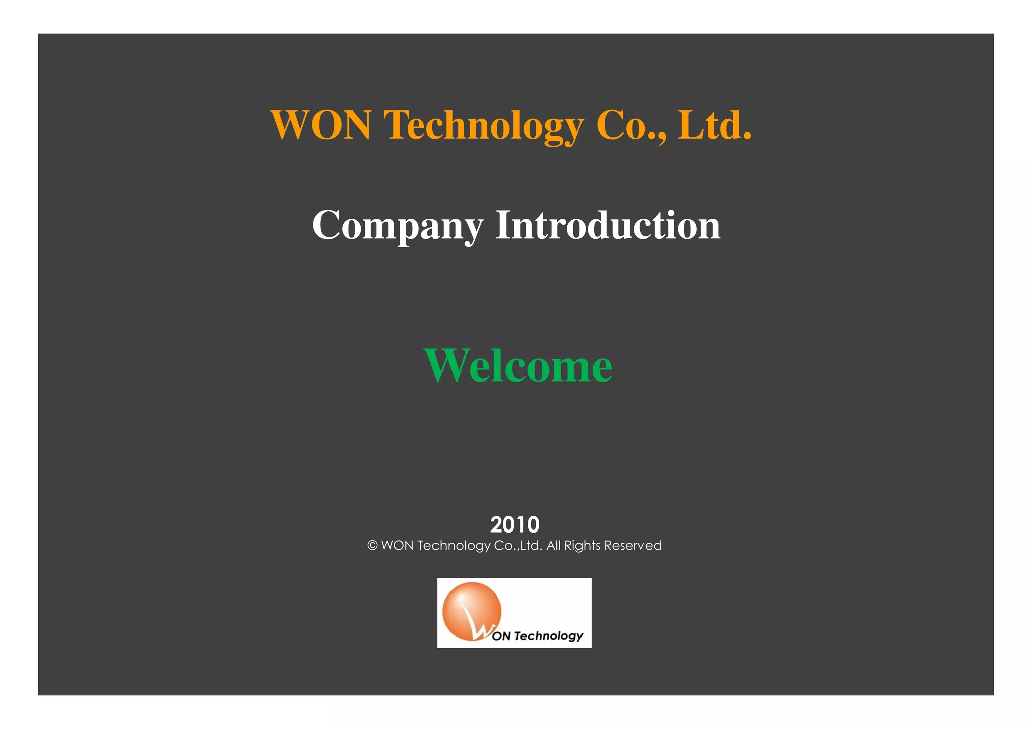Won Technology Company Introduction | PDF