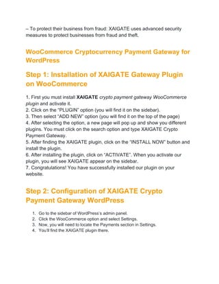 WooCommerce Cryptocurrency Payment Gateway for WordPress | DOCX