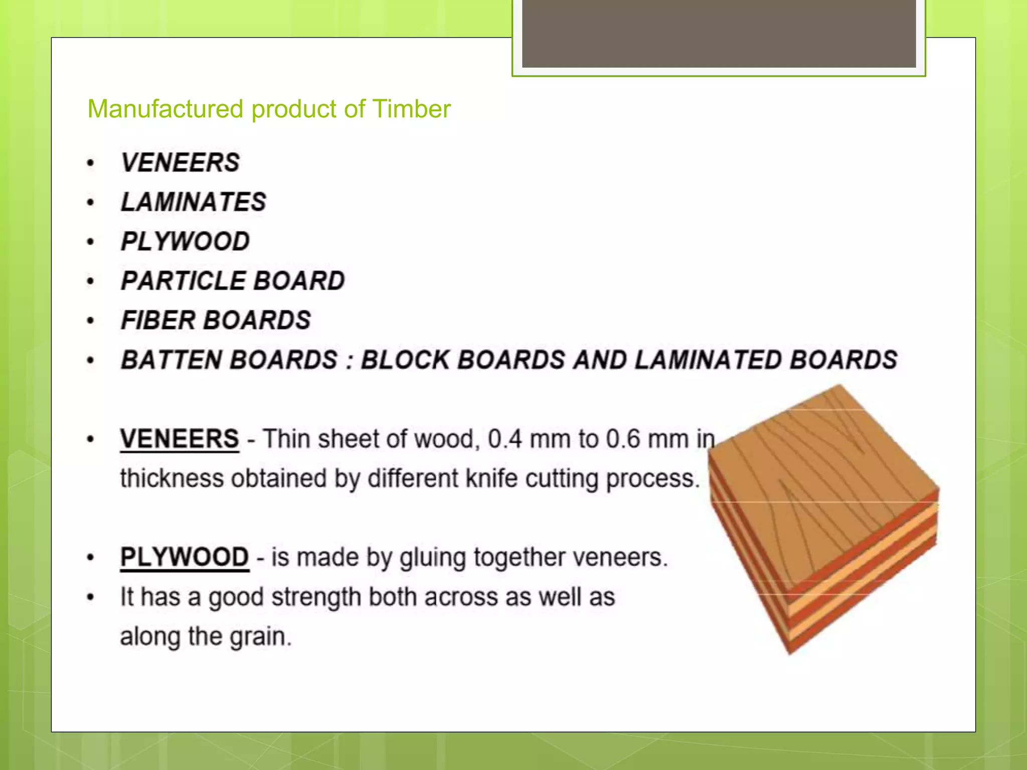 Specifications of Wood | PPTX