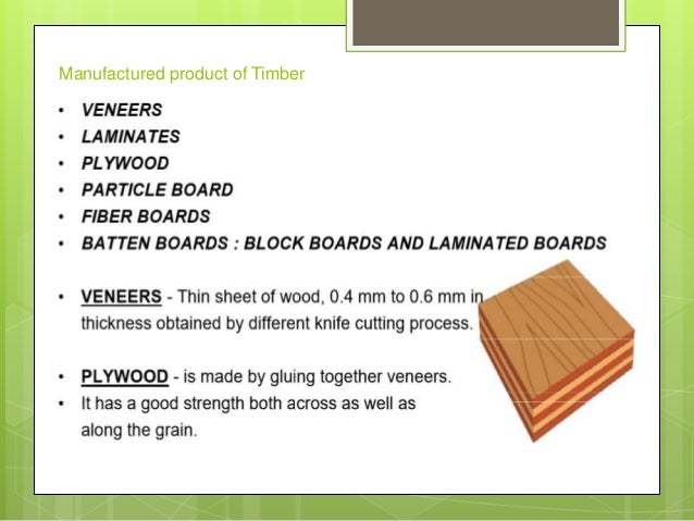 Specifications of Wood