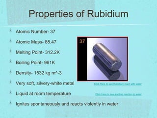 Rubidium Reacting With Water