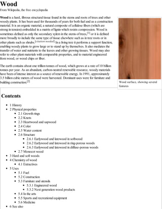Wood wikipedia, the free encyclopedia | PDF | Woodworking | Arts and Crafts