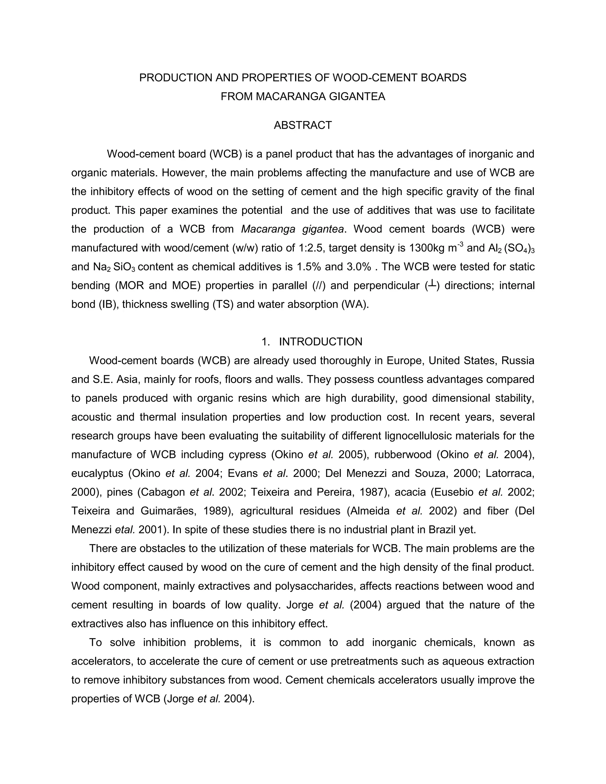 Wood cement board | DOCX