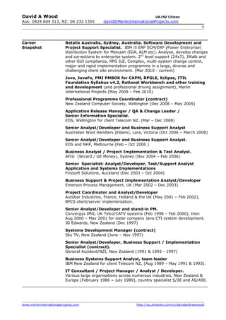 Wood David Resume Complete | DOC