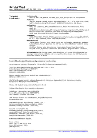 Wood David Resume Complete | DOC