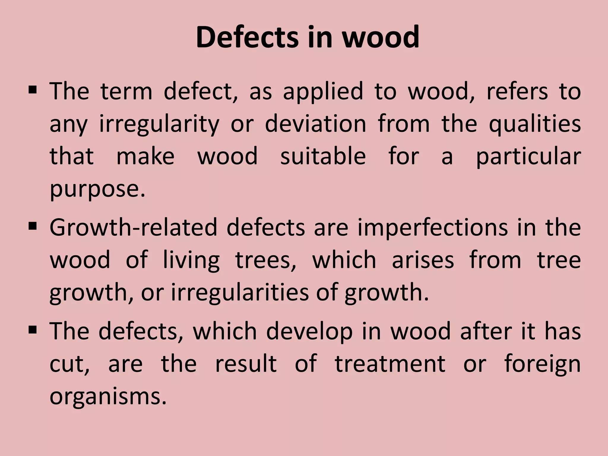 Wood defects-shakes and pitch pocket | PPTX