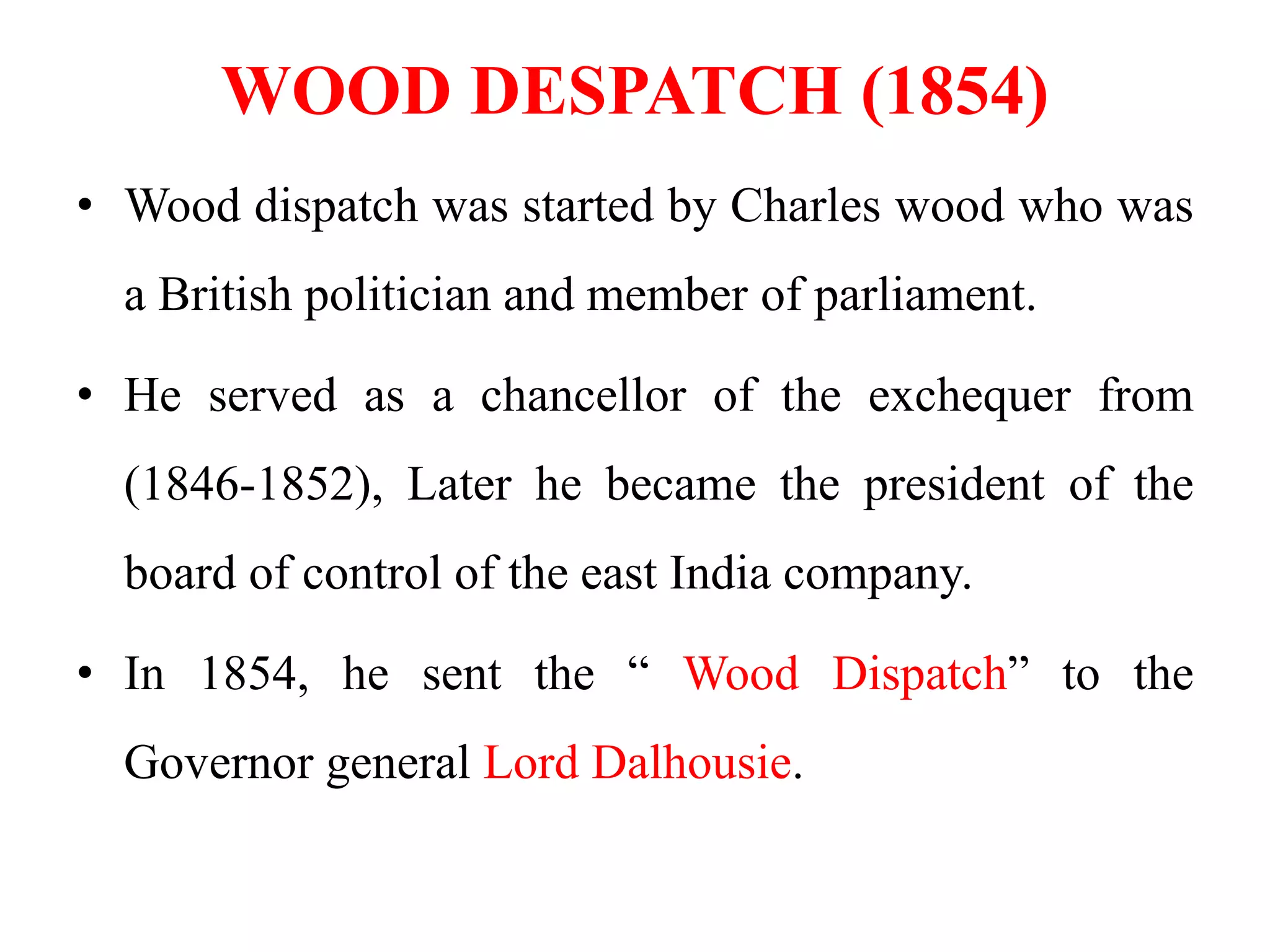 Wood dispatch | PPTX