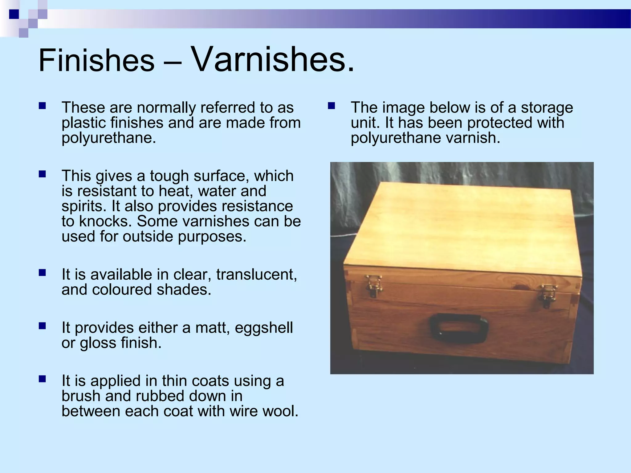 Wood Finishing Products | PPT