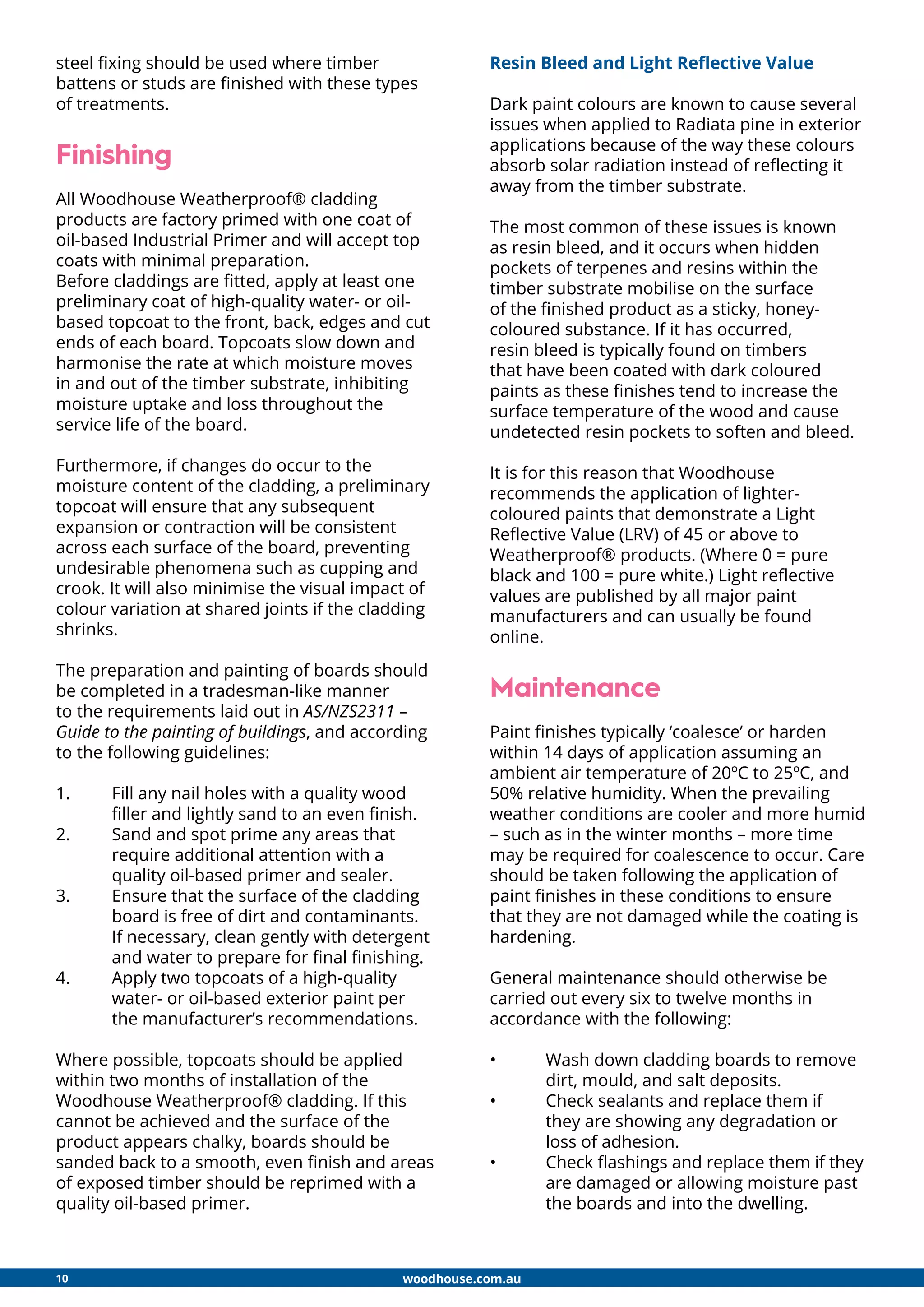 Woodhouse installation guide for cladding boards | PDF