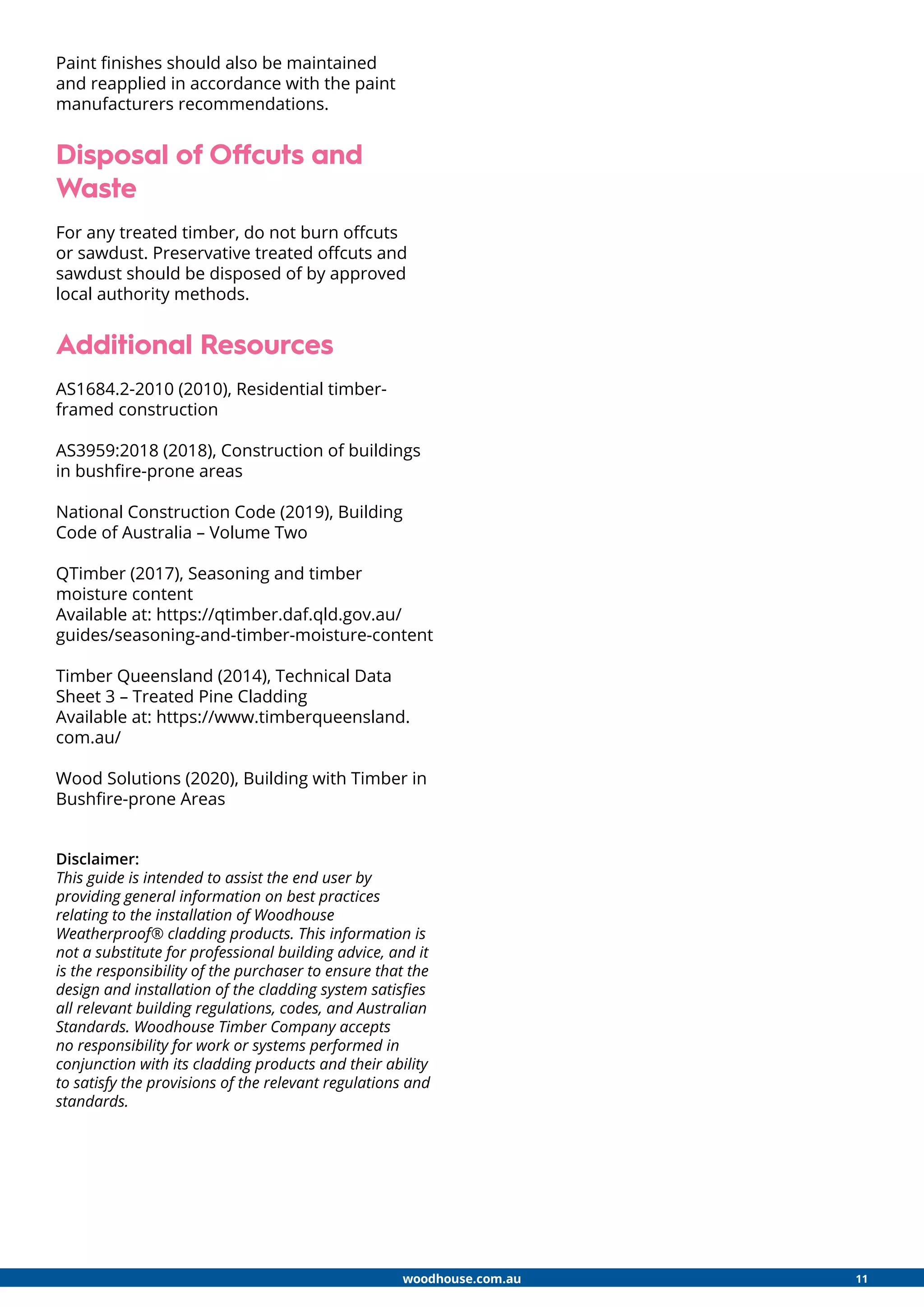 Woodhouse installation guide for cladding boards | PDF