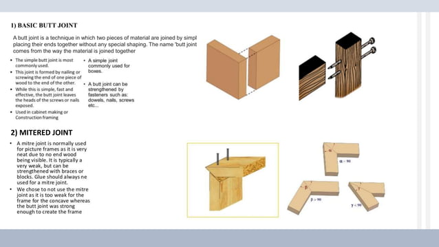 Wood joinery its types and its uses by khadija javed | PPTX