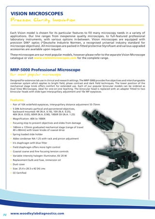 Woodley Lab Diagnostics Product Brochure 2011 | PDF