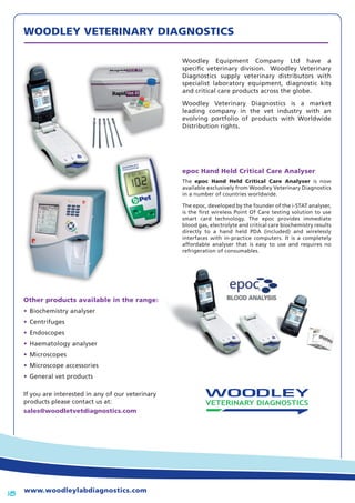Woodley Lab Diagnostics Product Brochure 2011 | PDF