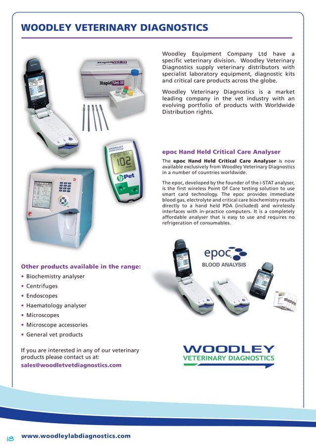 Woodley Lab Diagnostics Product Brochure 2011 | PDF