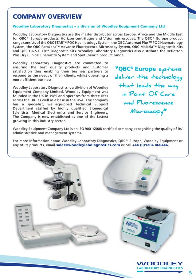 Woodley Lab Diagnostics Product Brochure 2011 | PDF