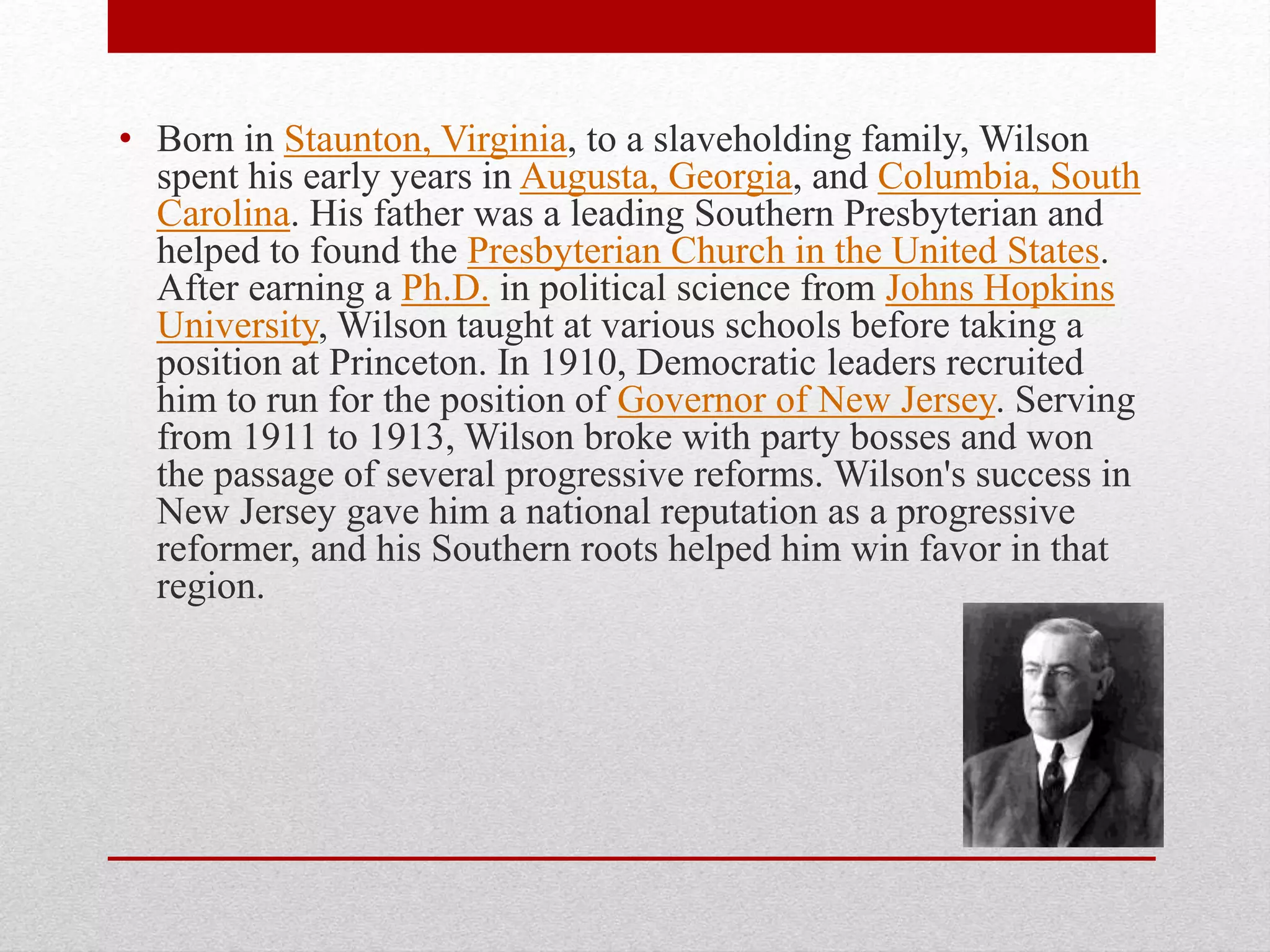 Woodrow wilson | PPT | Free Download