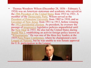 Woodrow wilson | PPT
