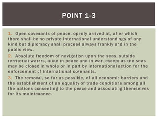 Woodrow wilson’s 14 point plan | PPTX