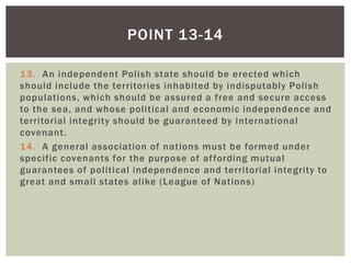 Woodrow wilson’s 14 point plan | PPTX