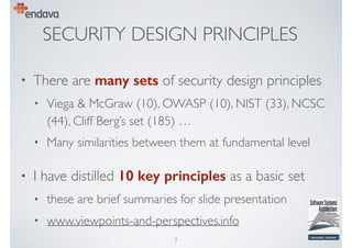 Secure by Design - Security Design Principles for the Rest of Us | PDF