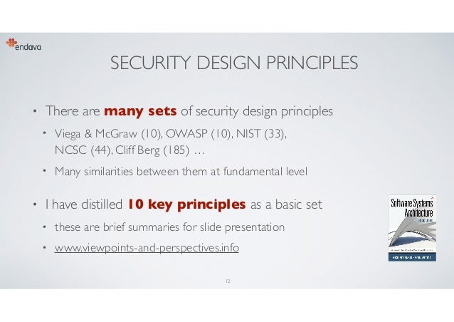 Secure By Design Security Design Principles For The Working Archite