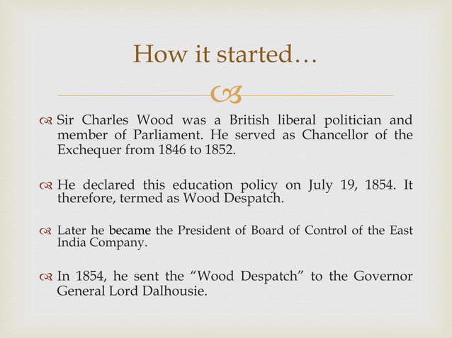 WOOD'S DESPATCH 1854 | PPTX