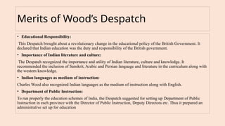 Wood's Dispatch and Its Reccomendations in India | PPT