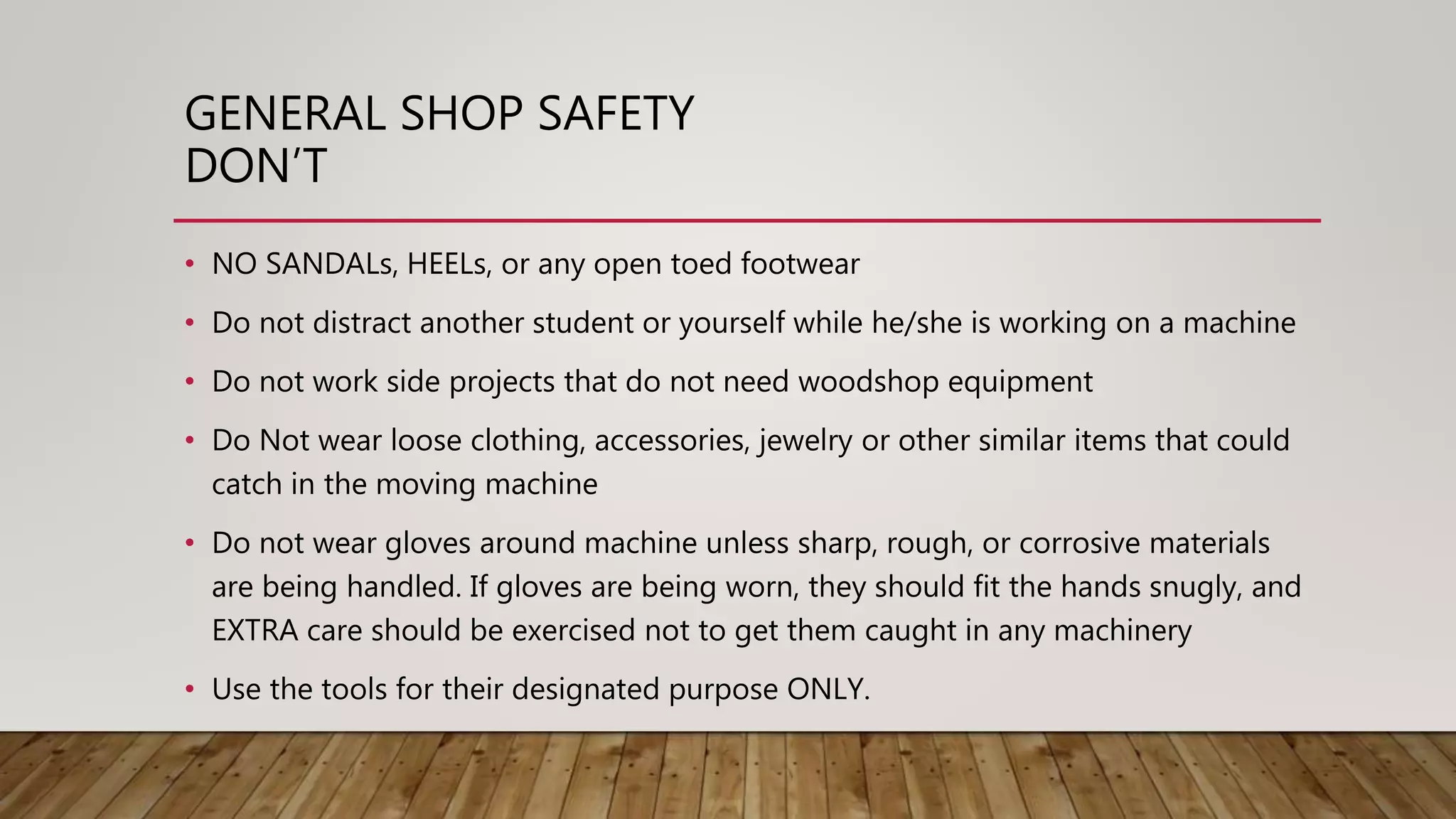 Woodshop safety | PPTX