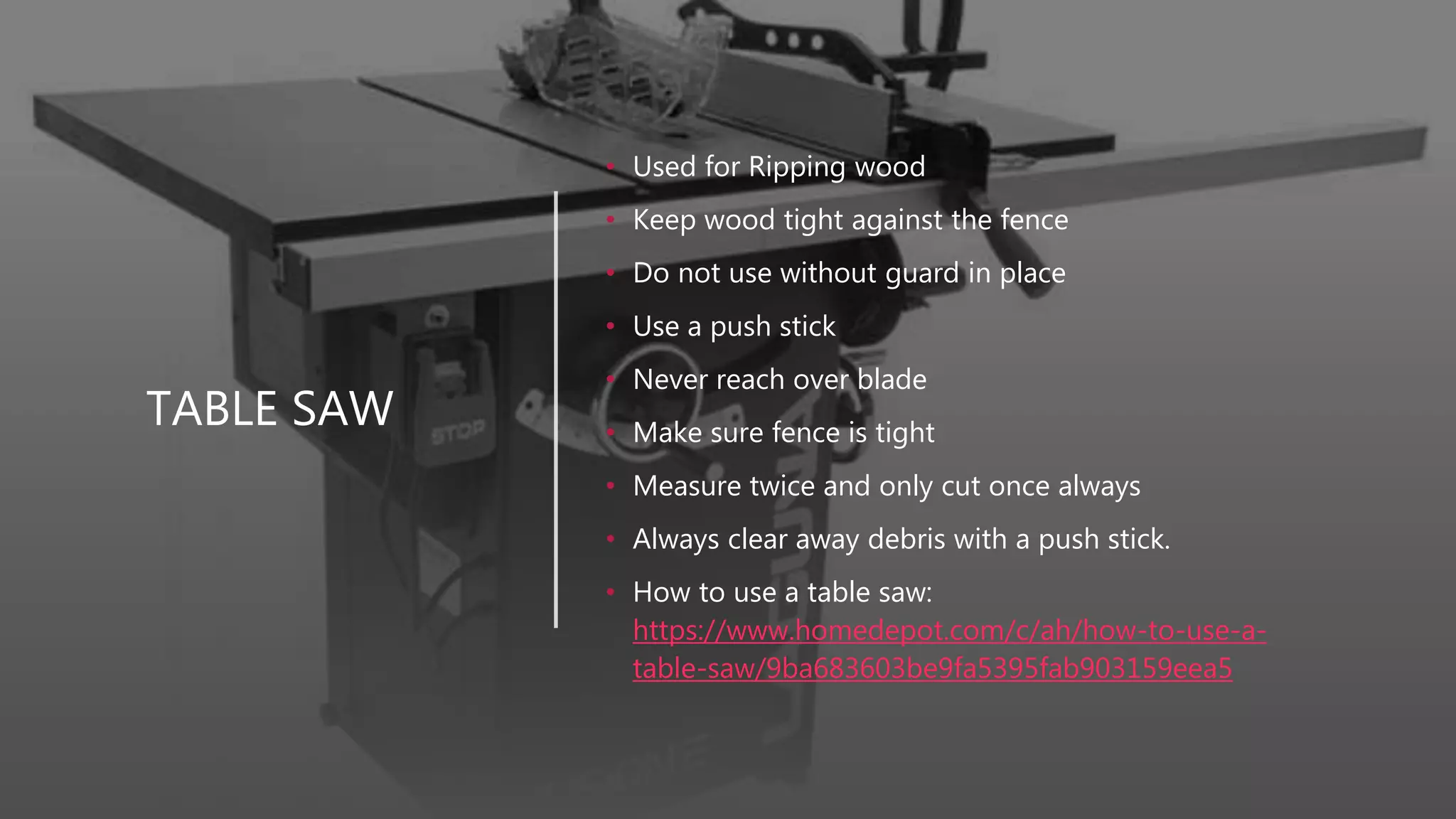 Woodshop safety | PPTX