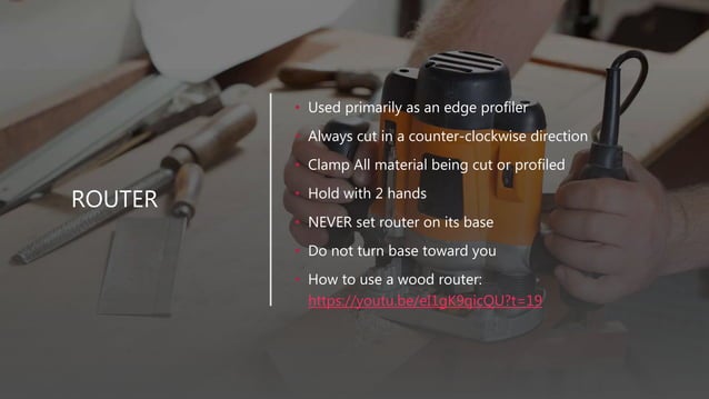 Woodshop safety | PPTX | Woodworking | Arts and Crafts