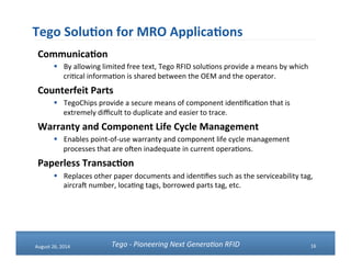 Tego's CEO Presentation at Woodside on August 15th, 2014 | PPT
