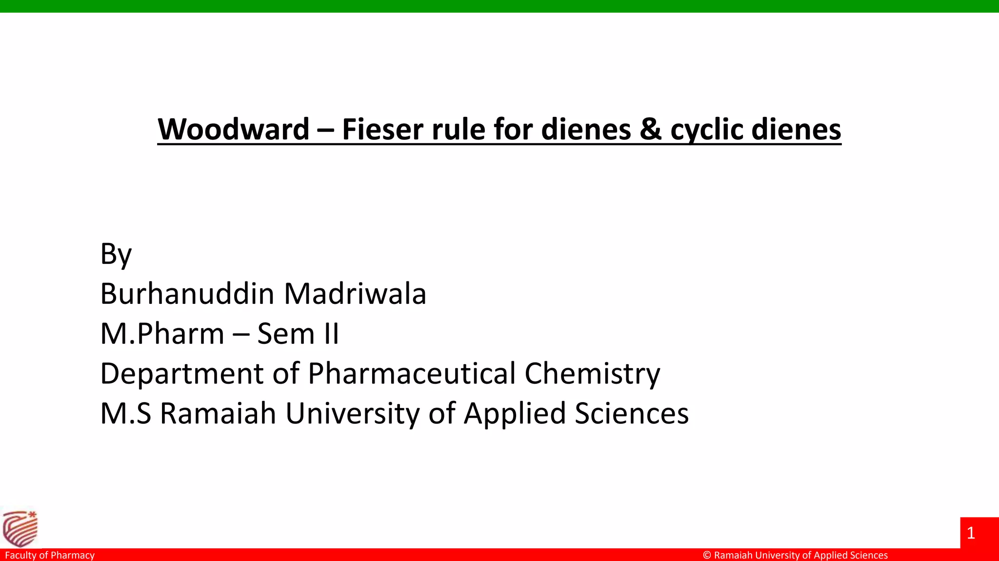 Woodward fieser rule | PPTX