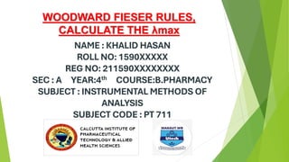 WOODWARD_FIESER_RULES_CALCULATE_THE_λmax_-_PPT PRESENTATION .PDF