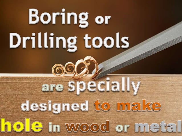 Woodworking, boring and drilling lesson, carpentry | PPTX | Woodworking ...