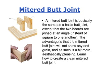Woodworking-Joint types,Carpentry shop.pptx