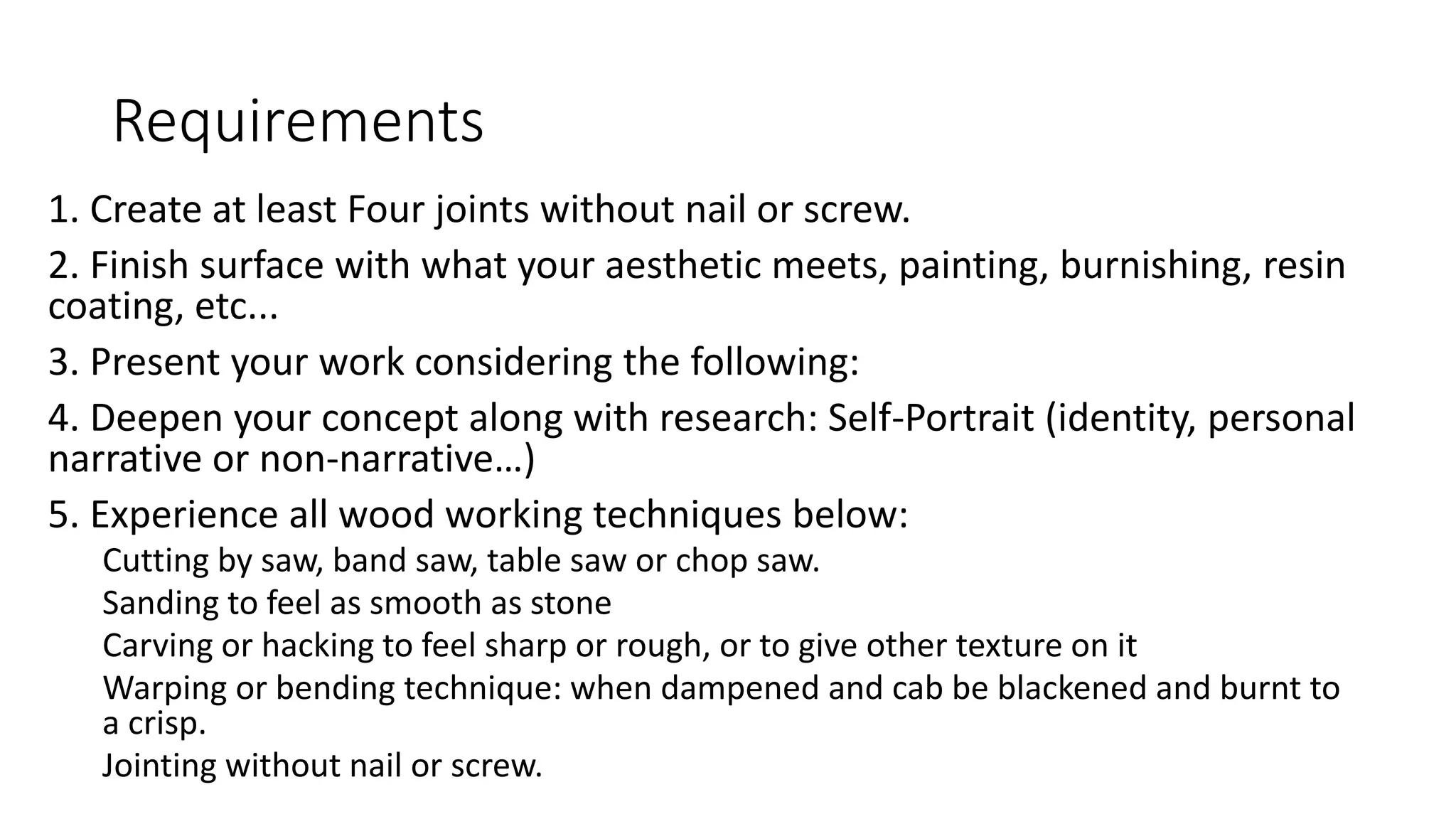 Woodworking Intro-Sculpture | PPTX