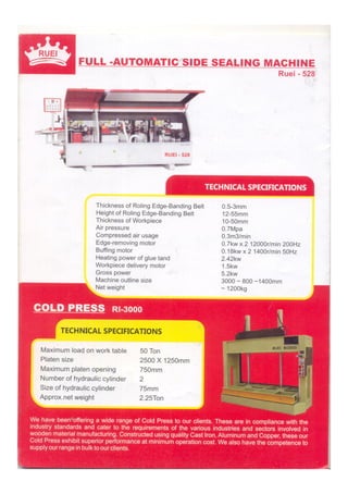 Ruei Industries, Coimbatore, Woodworking Machinery & Furniture | PDF