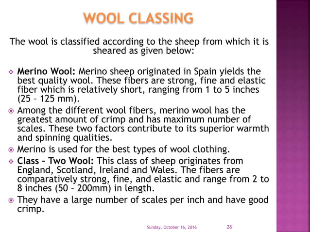 Protein Fiber (Wool) | PPTX