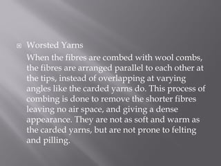 Woolen vs worsted Fibres | PDF