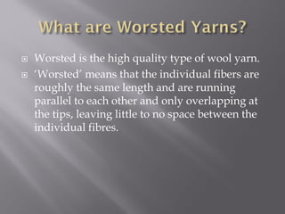 Woolen vs worsted Fibres | PDF