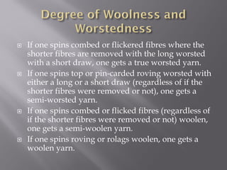 Woolen vs worsted Fibres | PDF