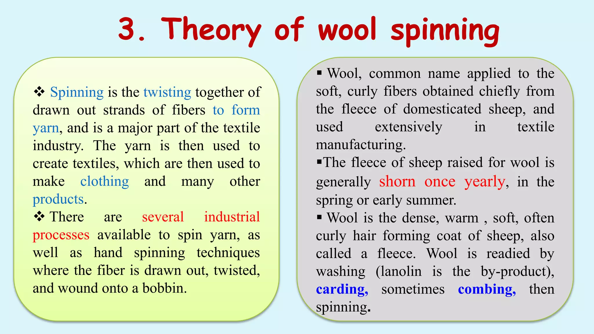 Woolen spinning vs worsted spinning | PDF
