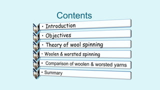Woolen spinning vs worsted spinning | PDF
