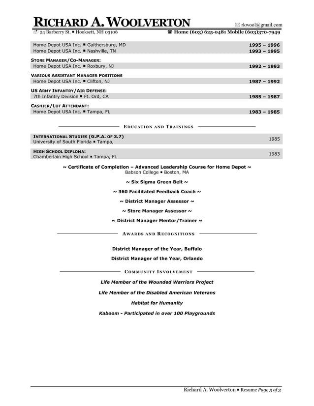 Richard Woolverton Resume | PDF