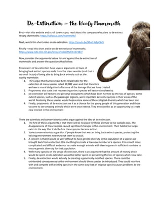 Wooly Mammoth de-extinction questions.pdf