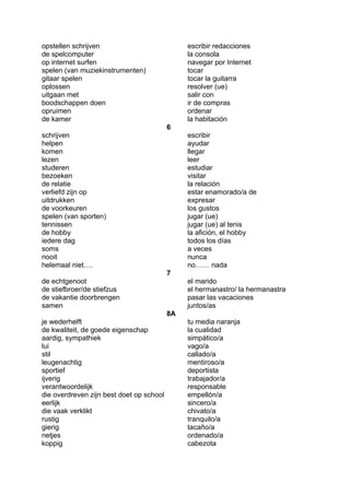 Woordenlijst Van Gente Joven 1 | PDF