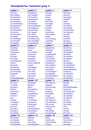 Woordpakket groep 6 Taalverhaal | PDF