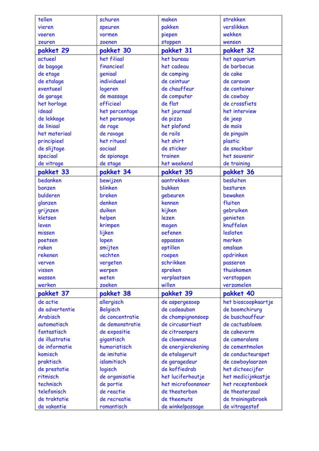 Woordpakket groep 6 Taalverhaal | PDF | Food & Drink